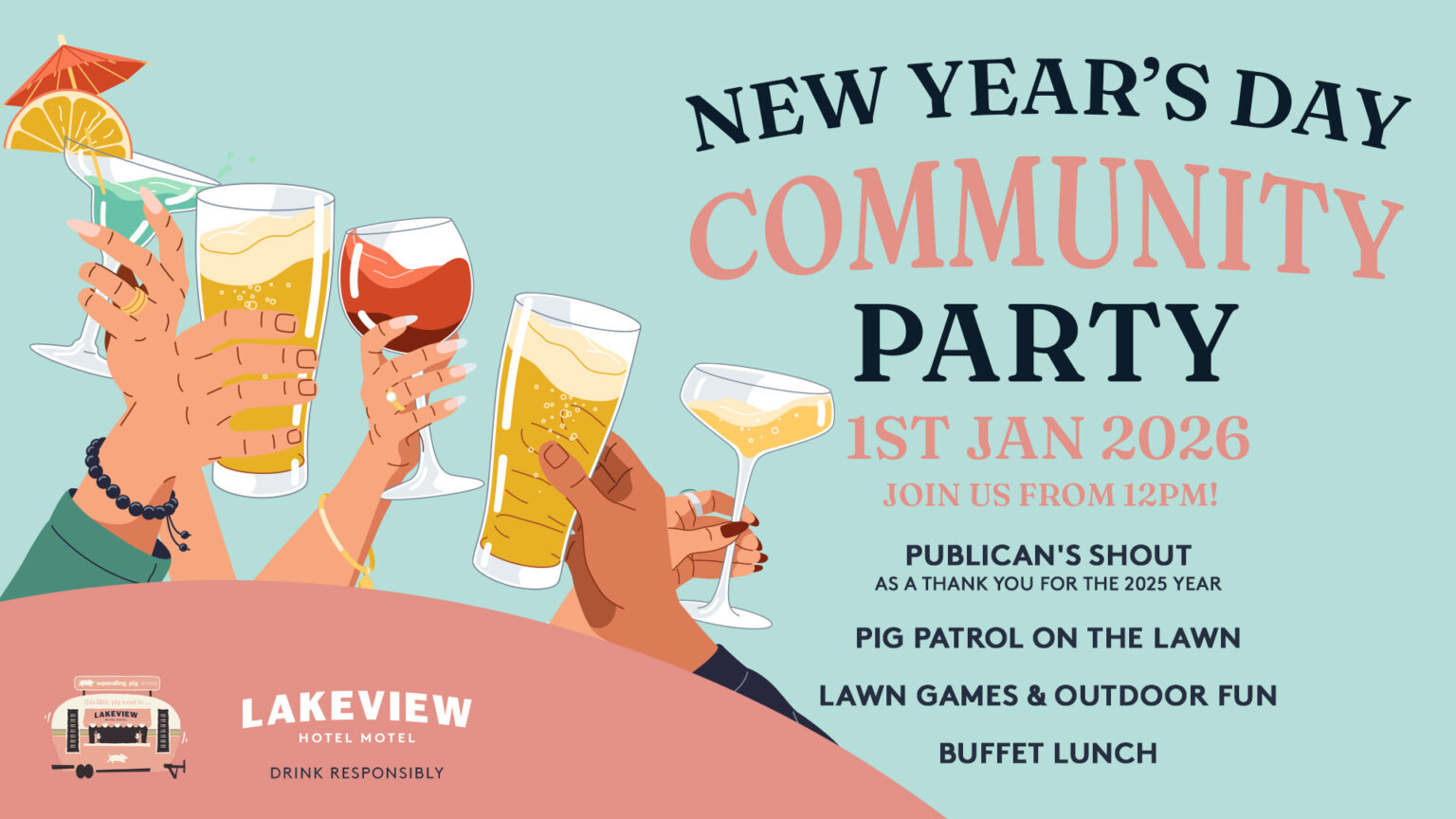 NEW YEAR'S DAY COMMUNITY PARTY - Lakeview Hotel Motel